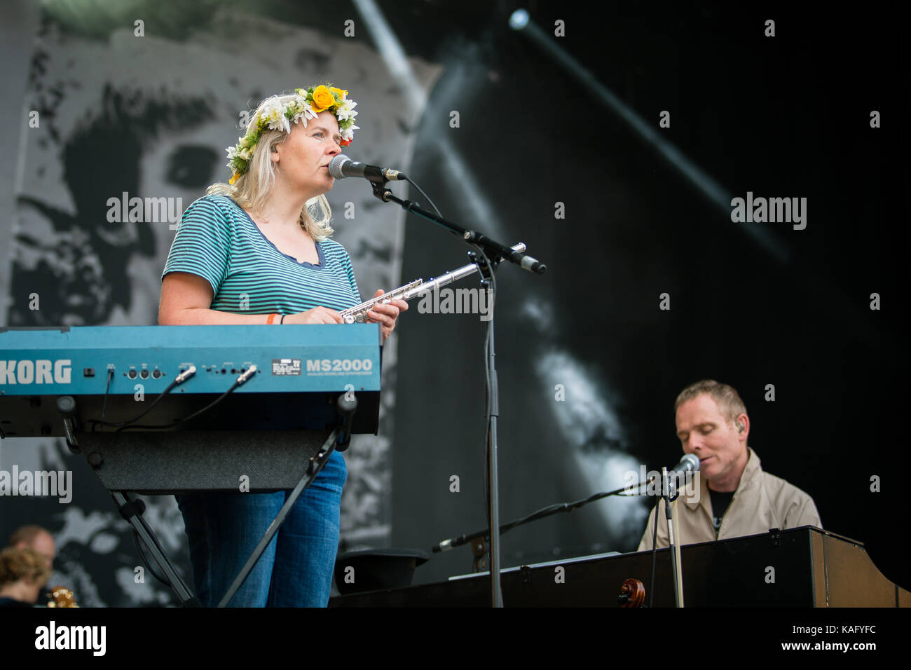 The Scottish indie pop band Belle and Sebastian performs a live concert ...