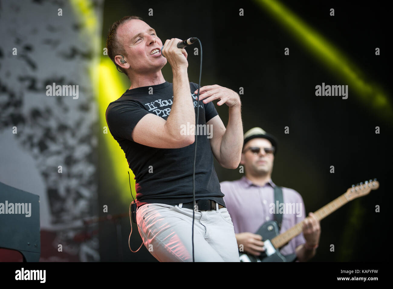 The Scottish indie pop band Belle and Sebastian performs a live concert ...