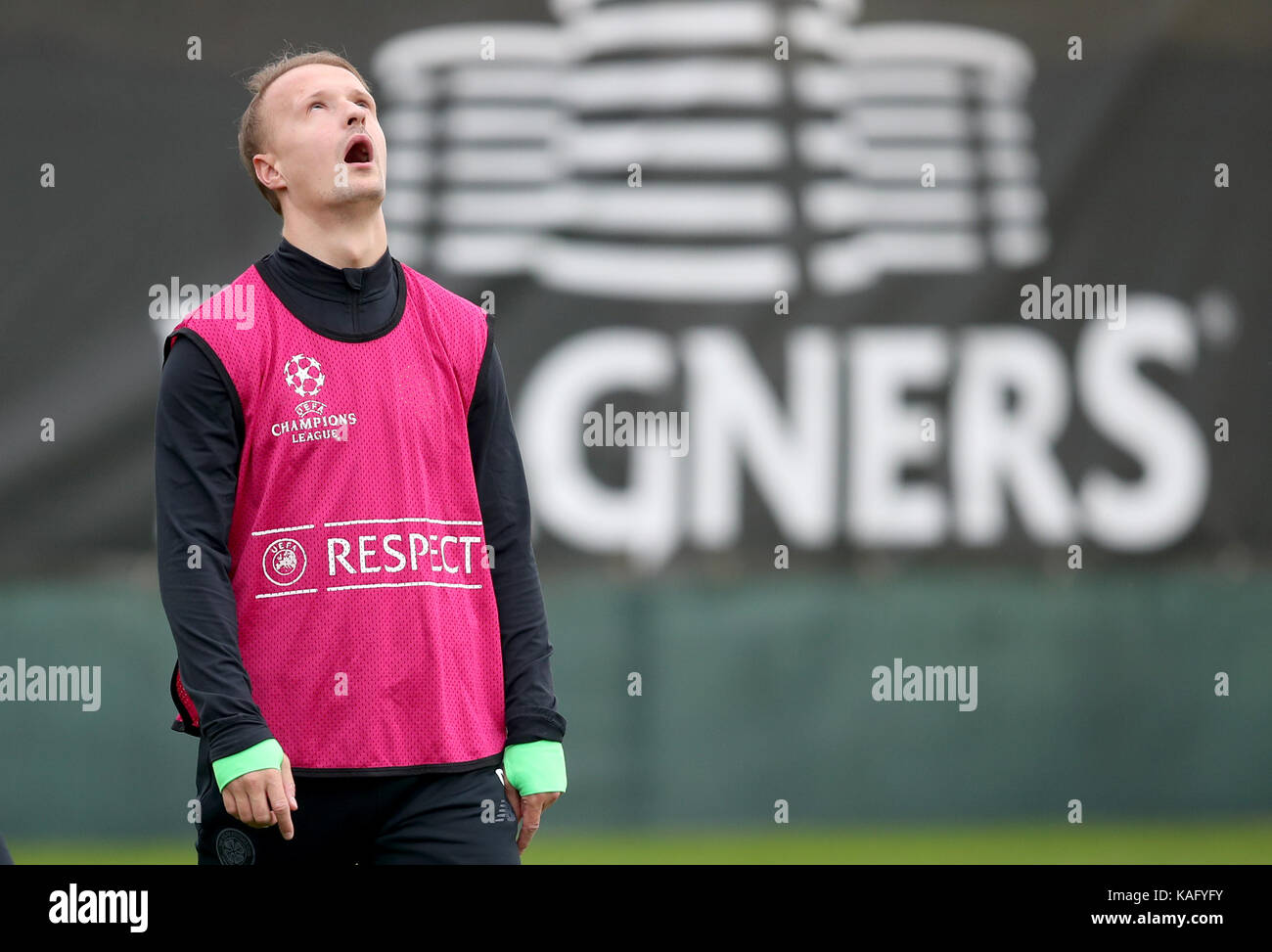 Celtic's Leigh Griffiths during the training session at Lennoxtown ...