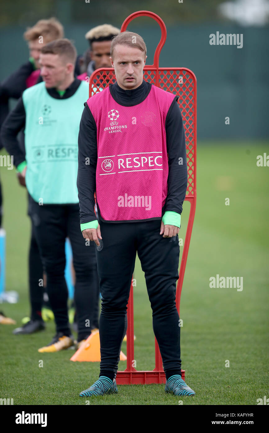 Celtic's Leigh Griffiths during the training session at Lennoxtown ...