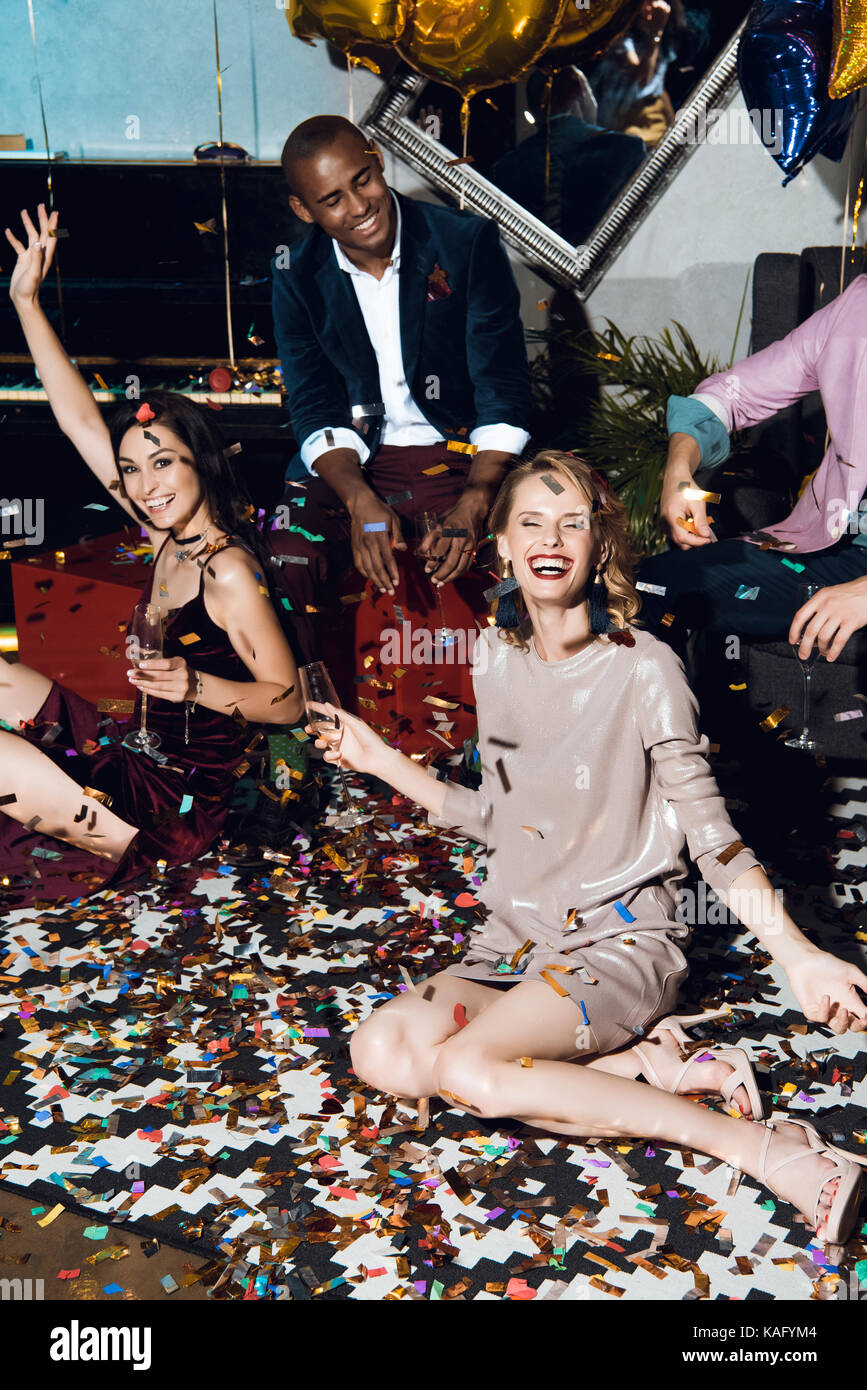 friends celebrating holiday Stock Photo - Alamy