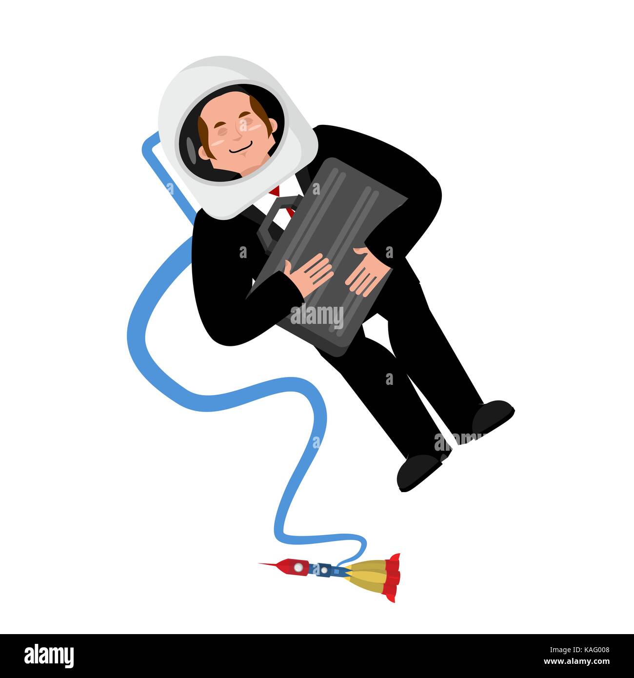 Businessman in space. Business astronaut. Boss spaceman. Vector ...