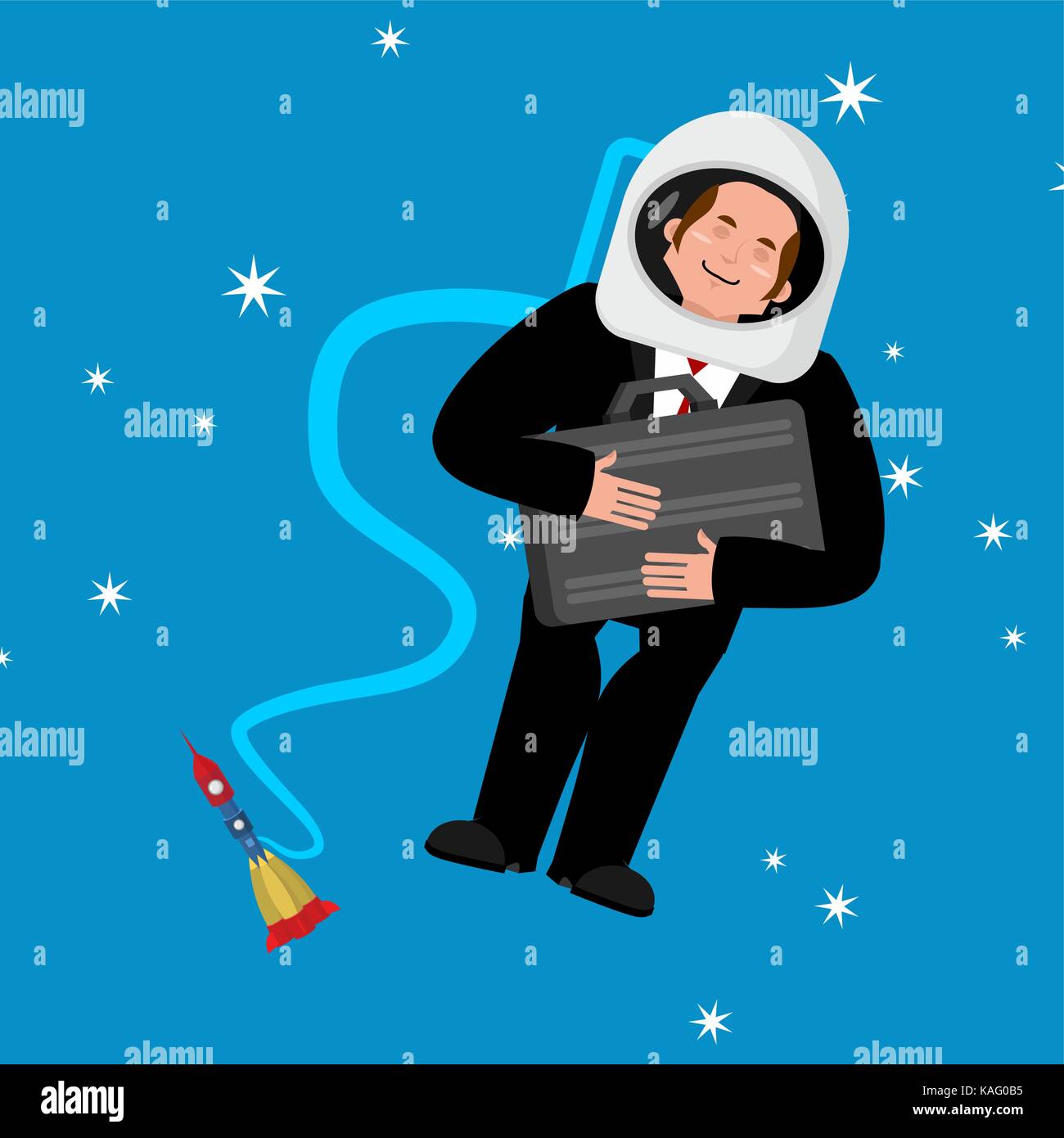 Businessman in space. Business astronaut. Boss spaceman. Vector ...