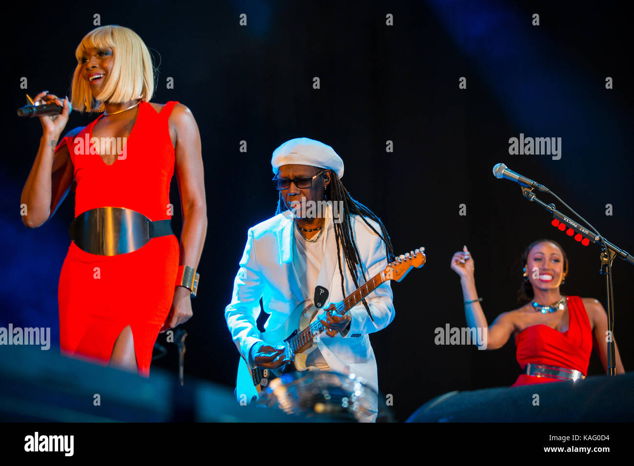 The American disco band Chic featuring Nile Rodgers (pictured) perform ...