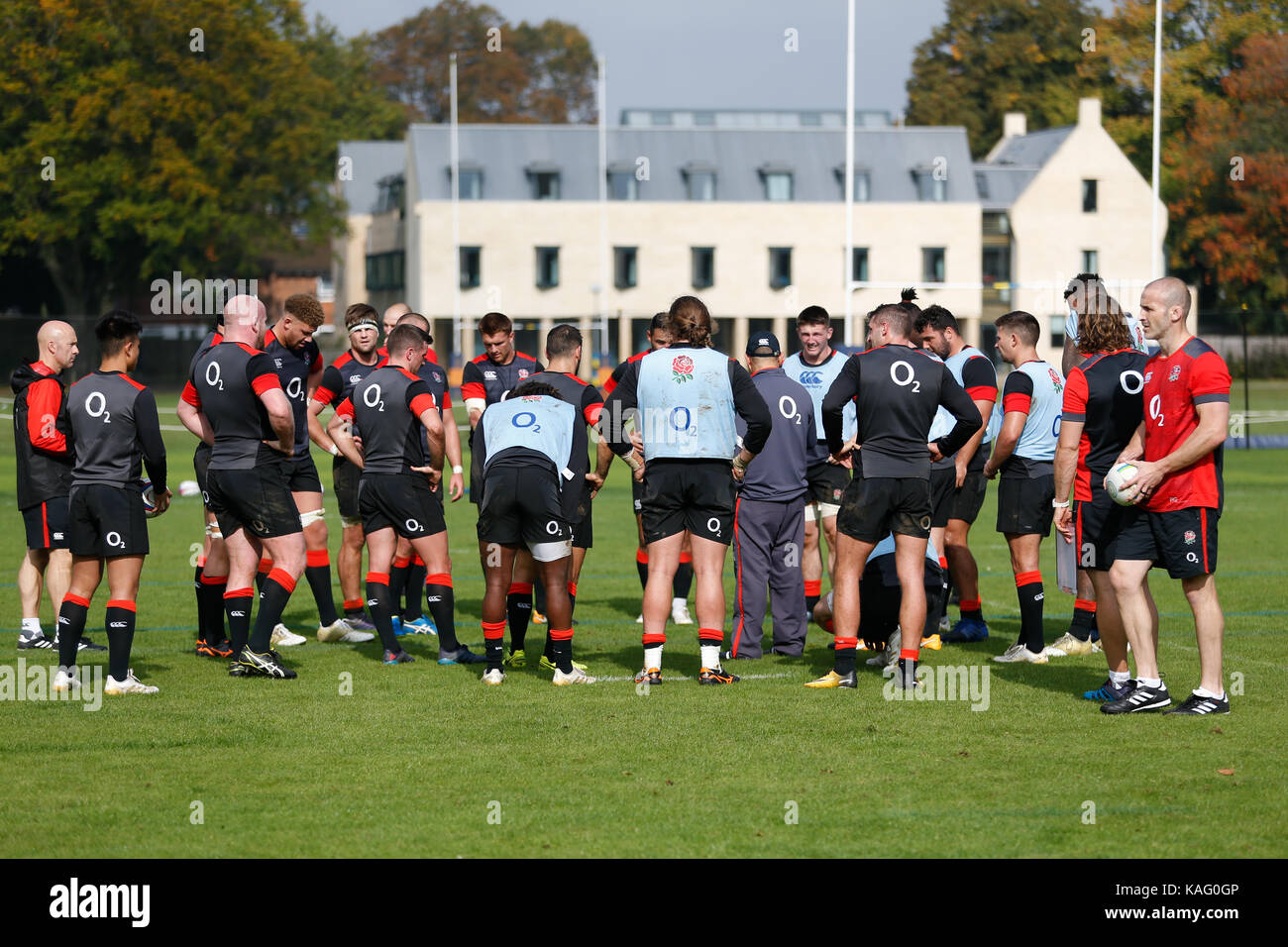 The England rugby team during a training session at St Edwards College ...