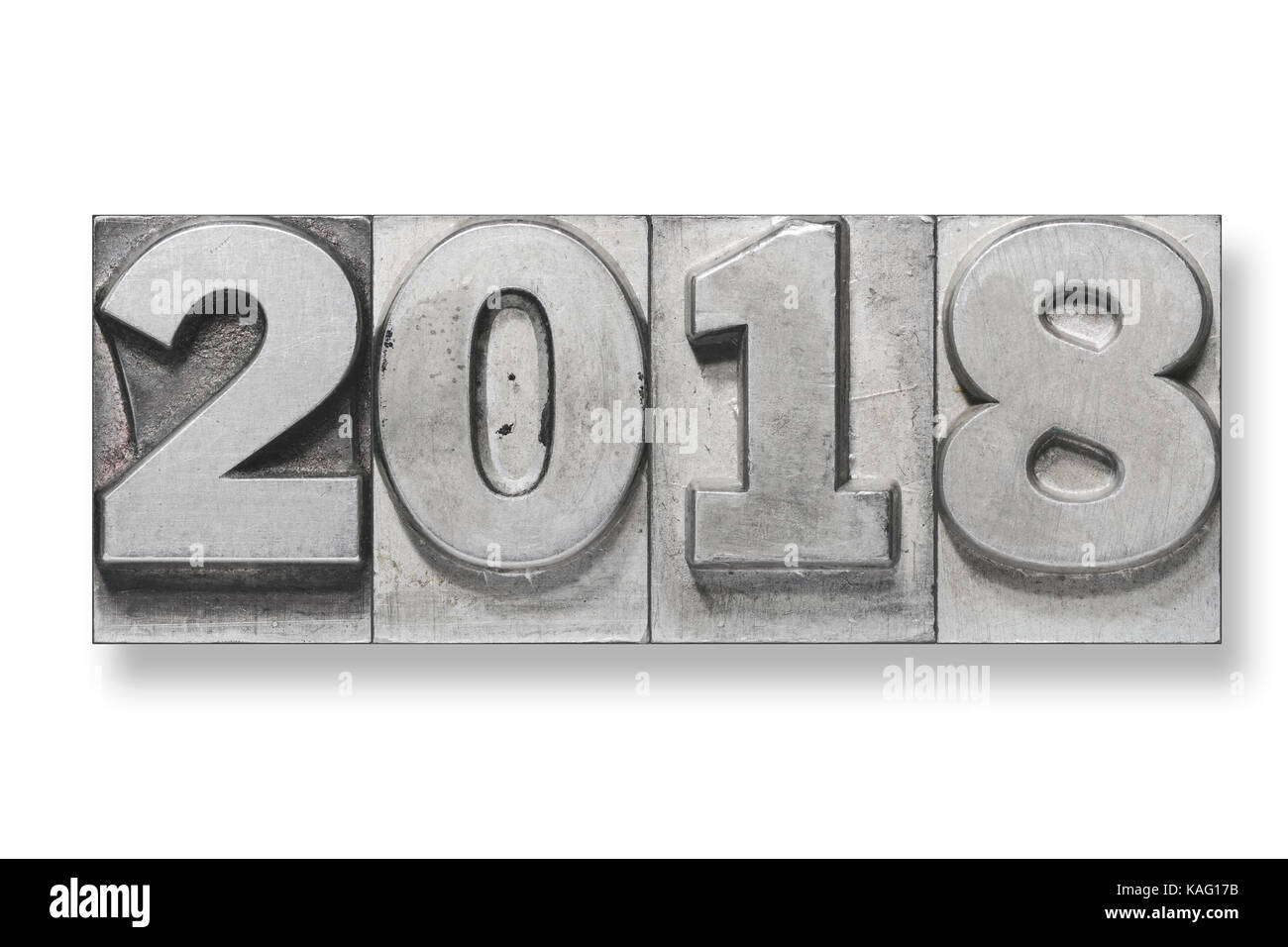 metallic numbers 2018 isolated on white background Stock Photo - Alamy