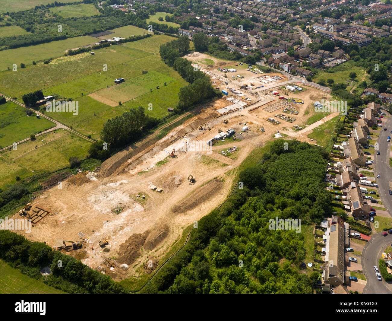 Redrow, Manor park development aerial shots of build Stock Photo - Alamy