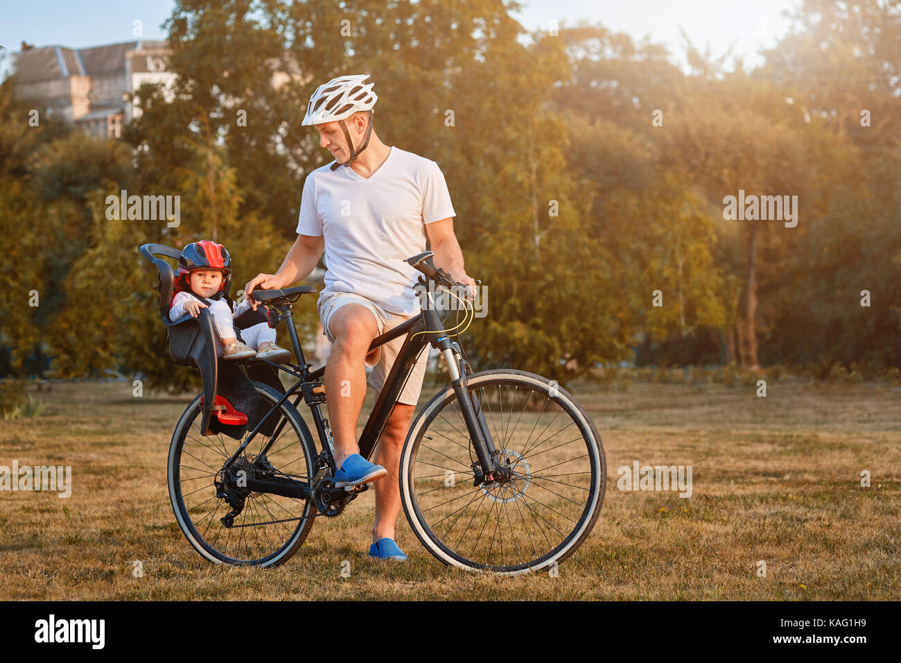 Family On Cycle Ride In Countryside Stock Photo - Alamy