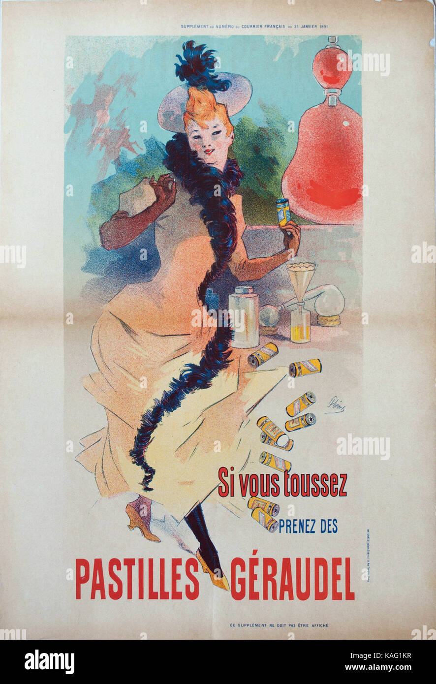 Vintage Poster - pastilles geraudel jules cheret 1891 Stock Photo - Alamy