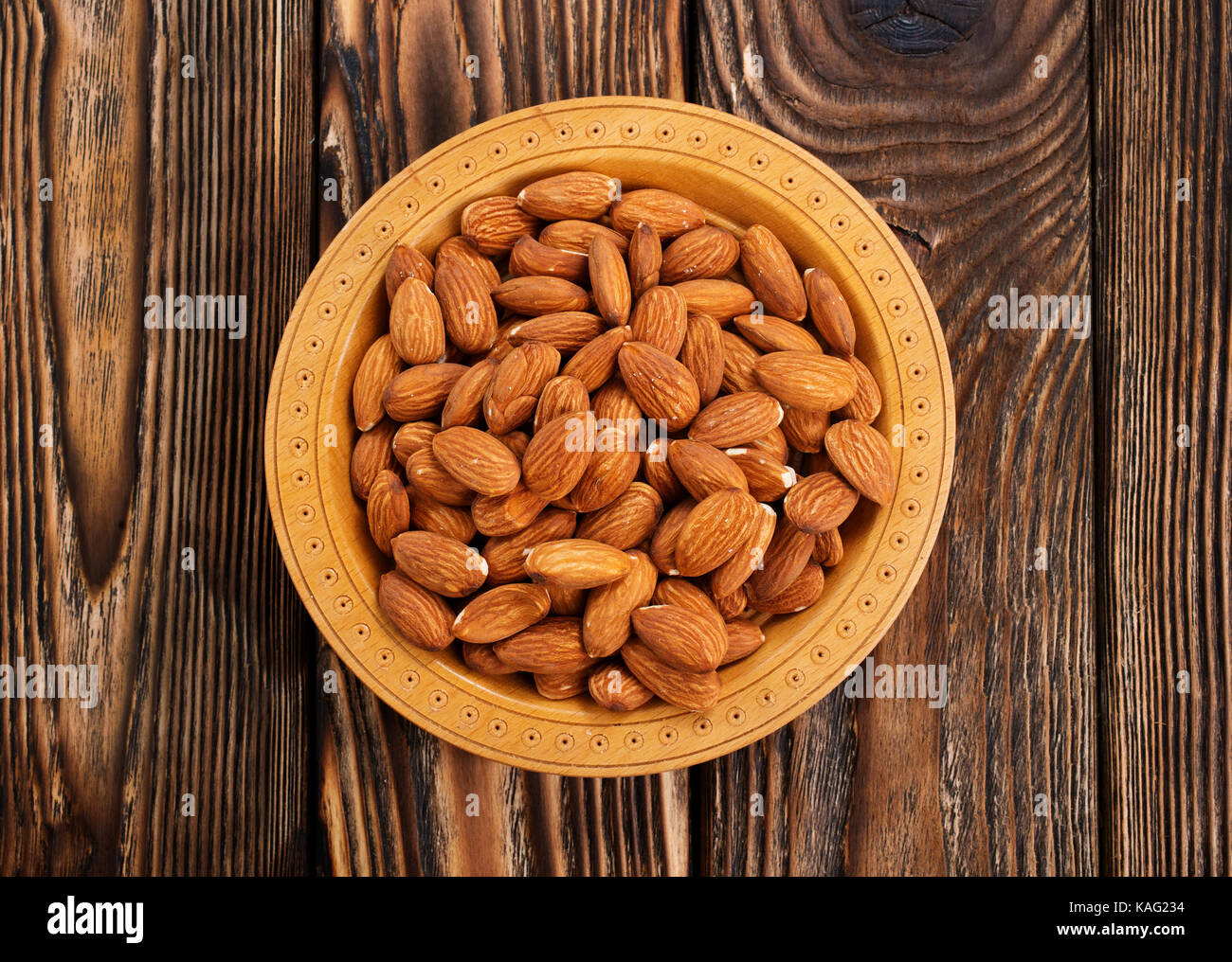 fried almond on plate and on a table Stock Photo - Alamy