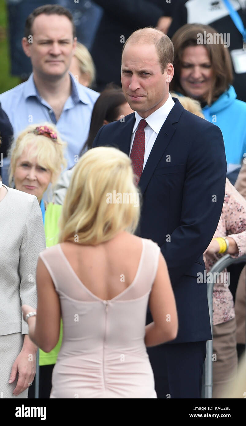 The Duke of Cambridge listens to Emily Haig sing 'Amazing Grace' during ...