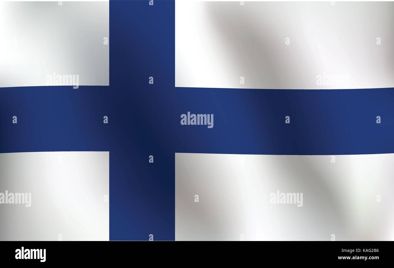 Flag of Finland with a little Waving, Shading & Flag Colors separated ...