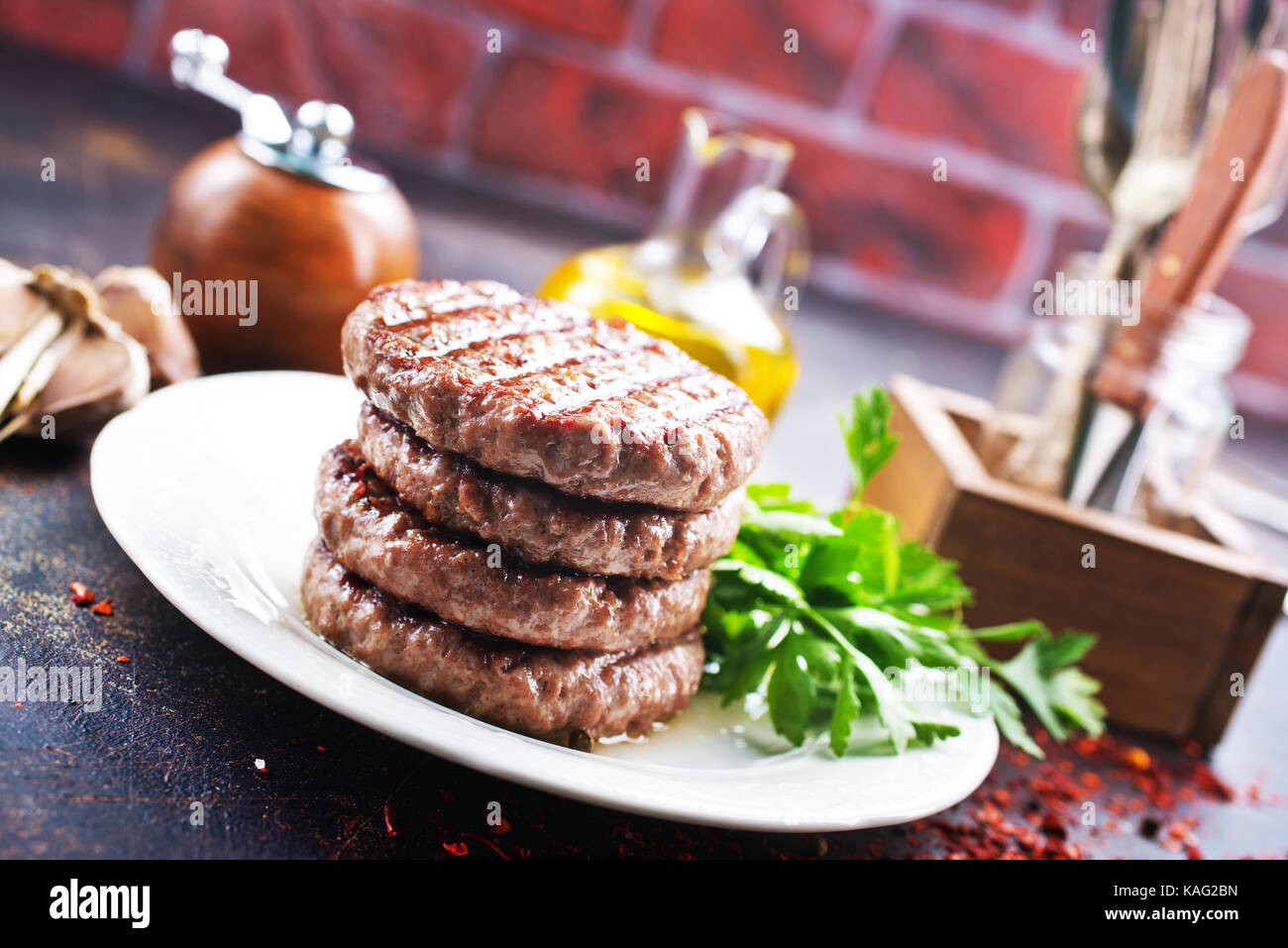 fried cutlets for burger with spice, stock photo Stock Photo - Alamy