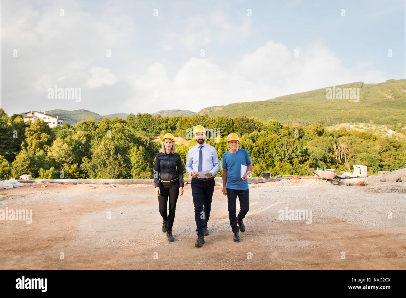 Architect and civil engineer at the construction site Stock Photo - Alamy