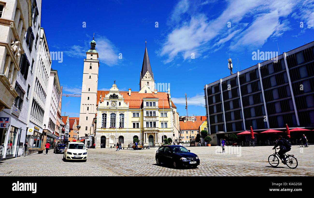 City Hall and old town area in Ingolstadt, Bavaria, Germany Stock Photo ...