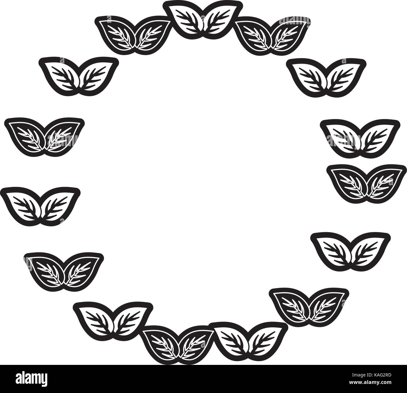 round leaves frame vector illustration Stock Vector Image & Art - Alamy