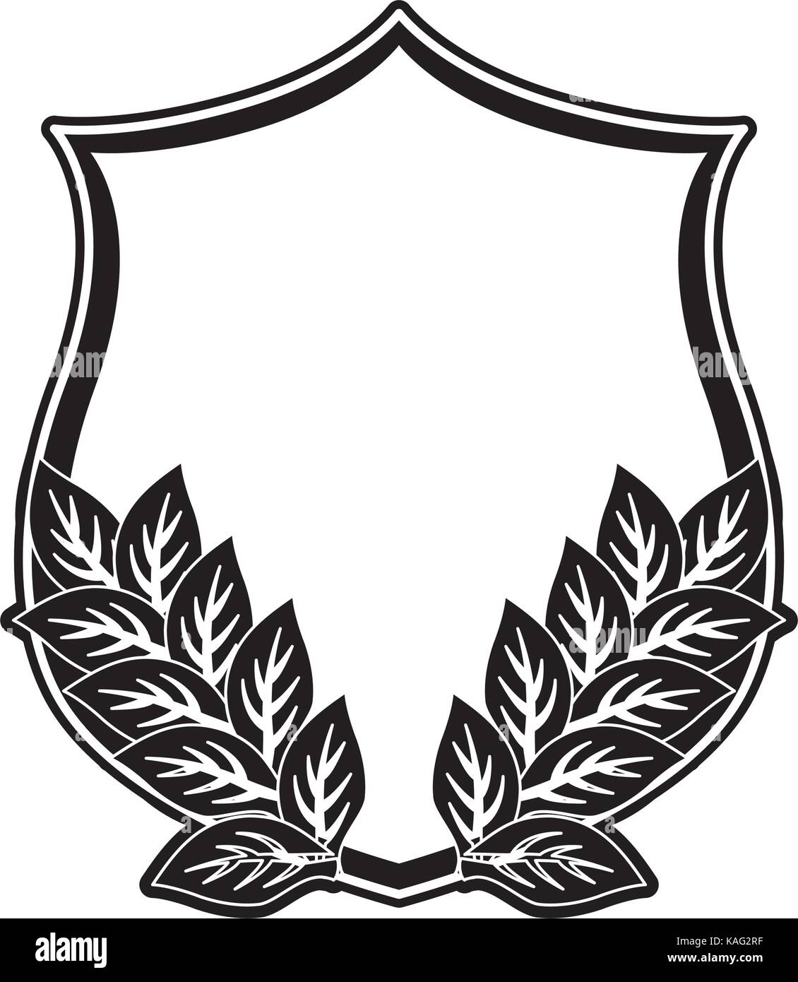 shield with leaves vector illustration Stock Vector Image & Art - Alamy