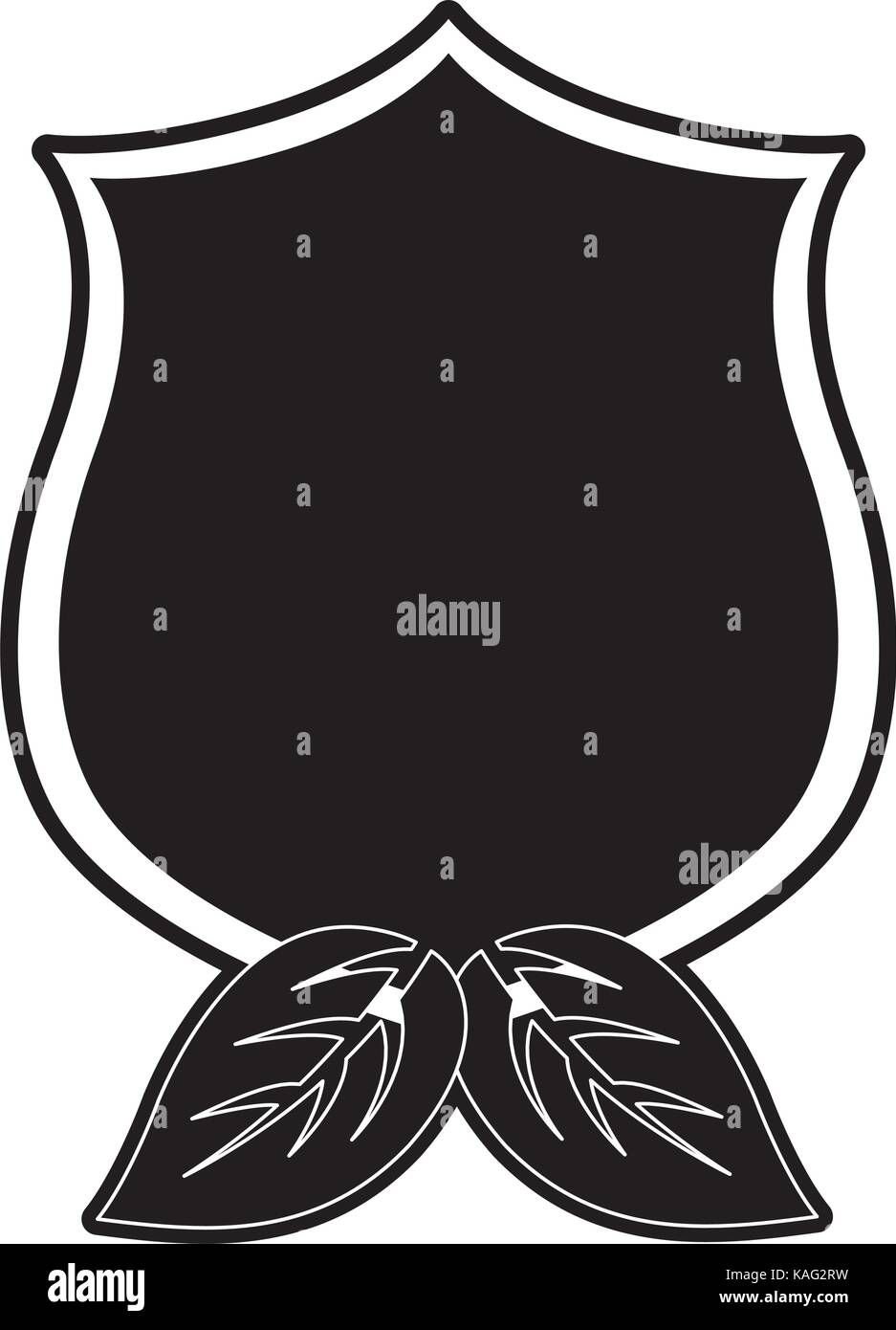 shield with leaves vector illustration Stock Vector Image & Art - Alamy