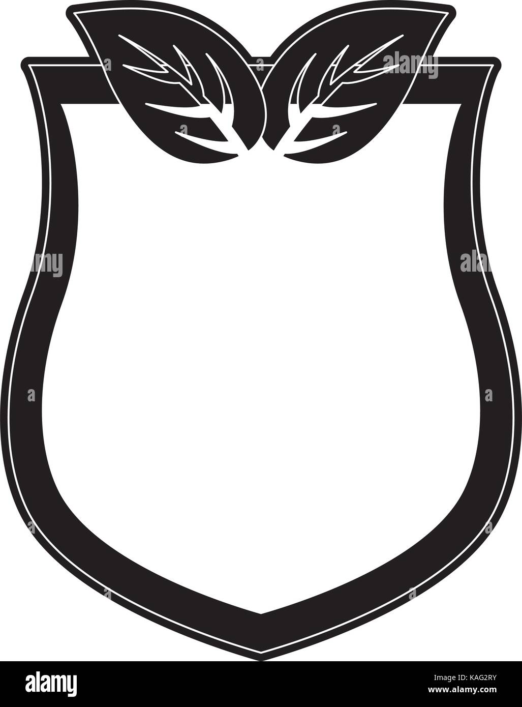 shield with leaves vector illustration Stock Vector Image & Art - Alamy