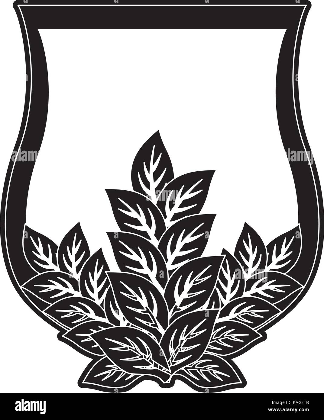 shield with leaves vector illustration Stock Vector Image & Art - Alamy