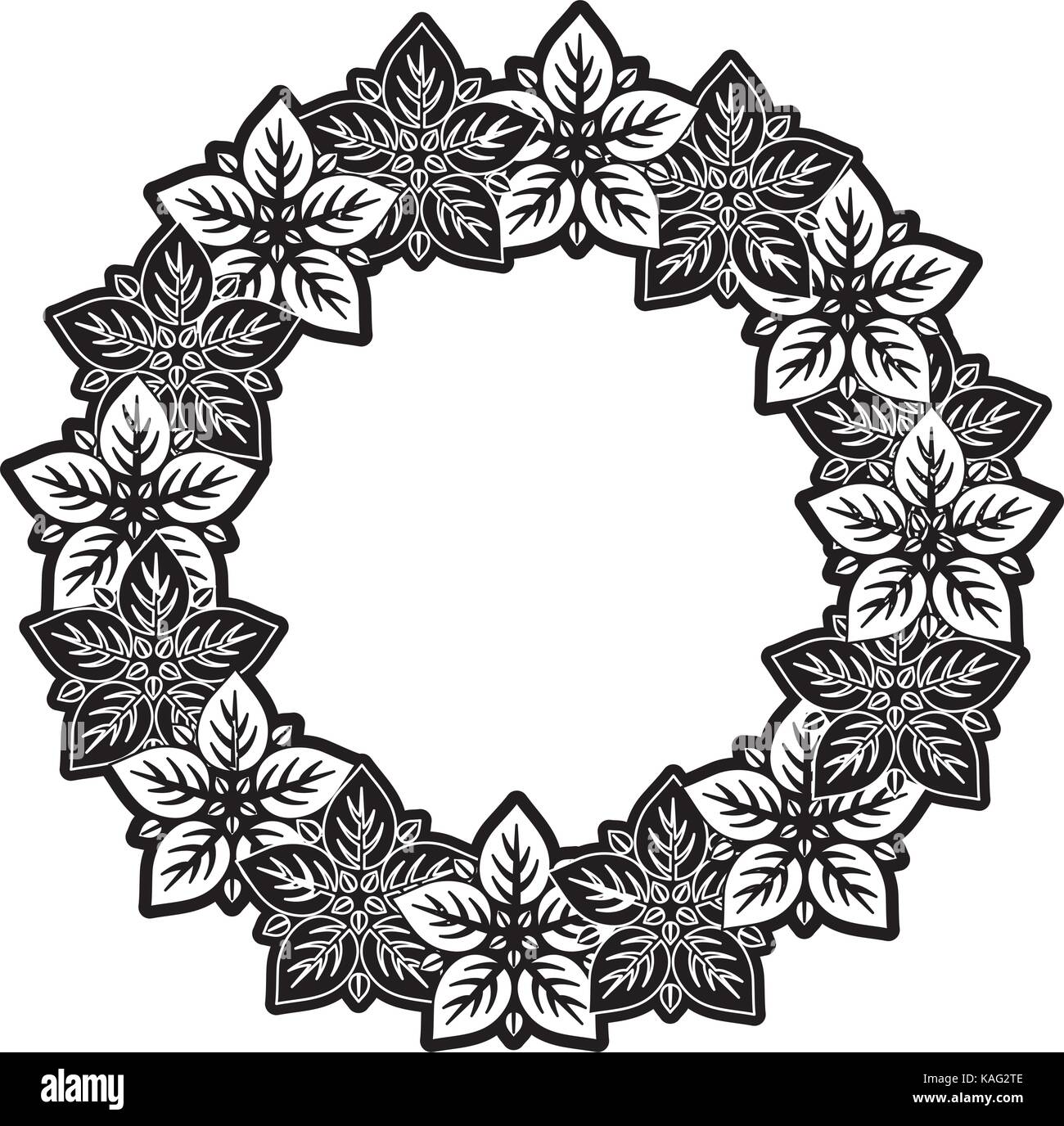 round leaves frame vector illustration Stock Vector Image & Art - Alamy