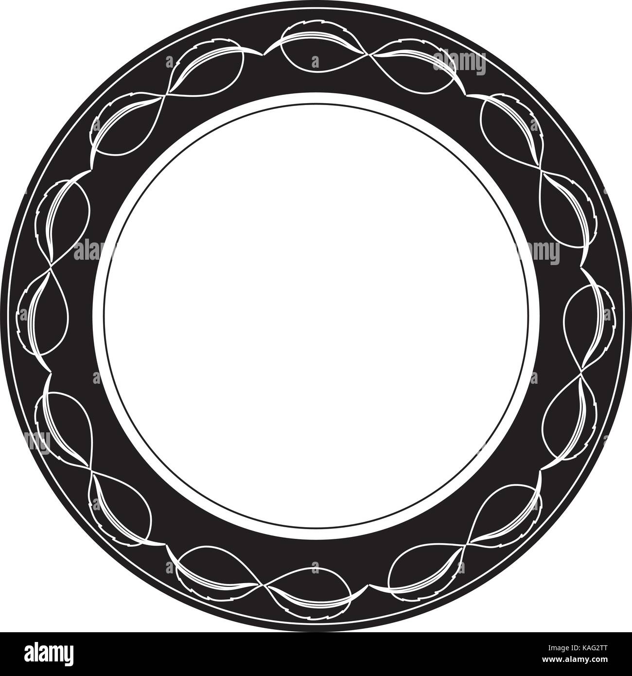 round with leaves frame vector illustration Stock Vector Image & Art ...