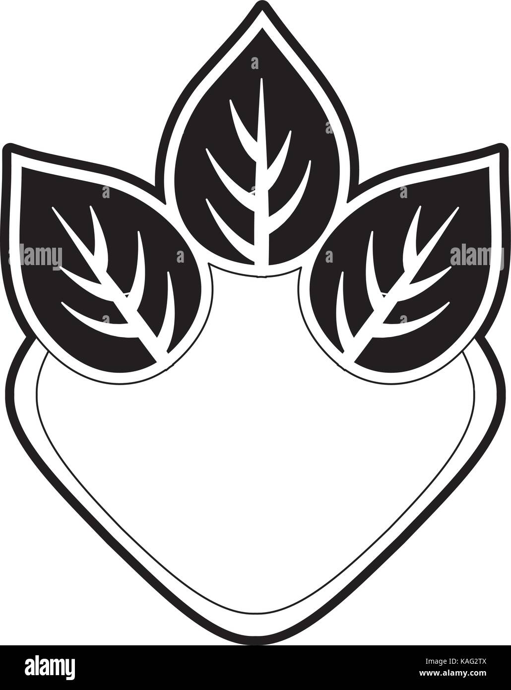shield with leaves vector illustration Stock Vector Image & Art - Alamy