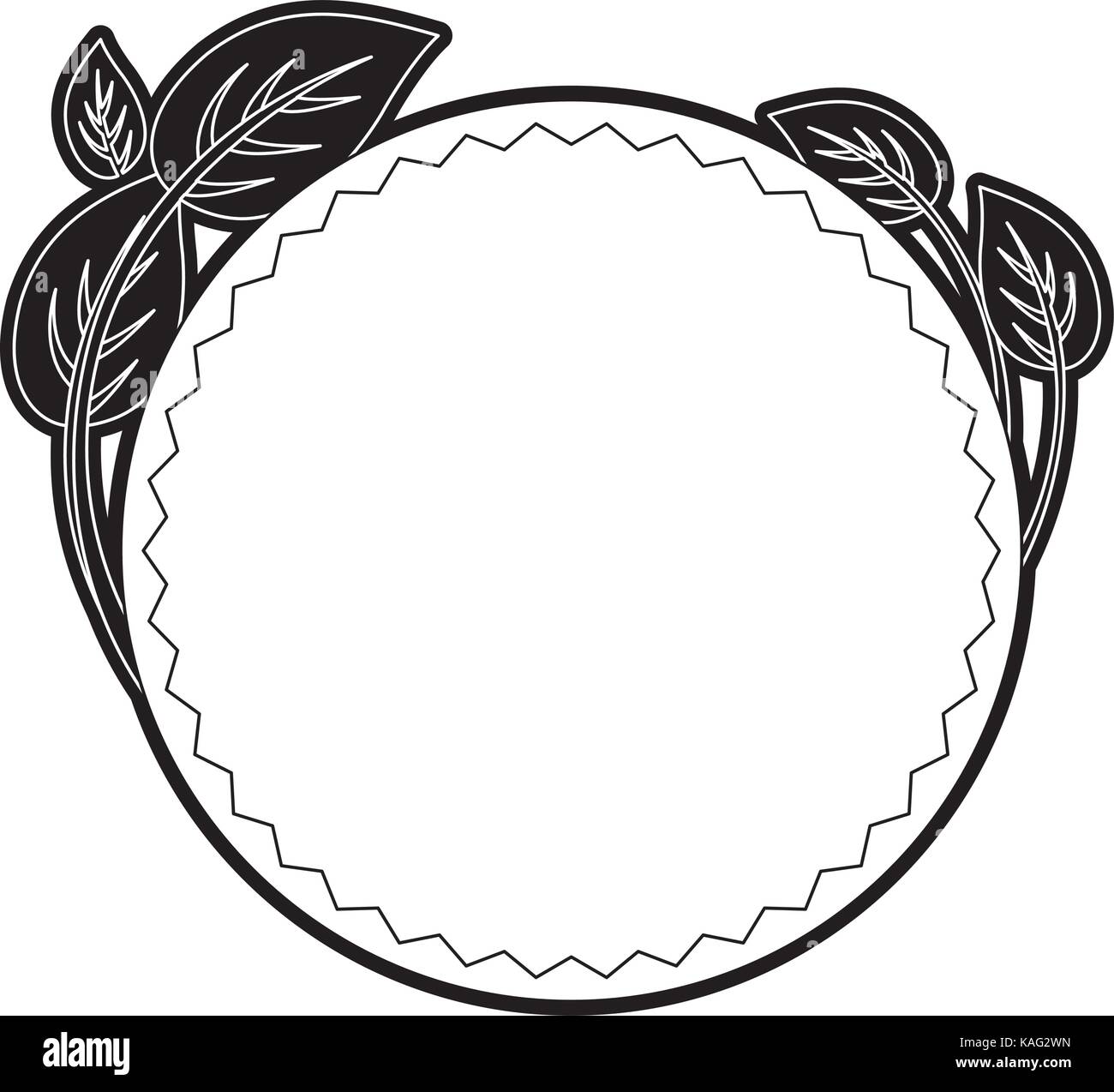 round with leaves frame vector illustration Stock Vector Image & Art ...