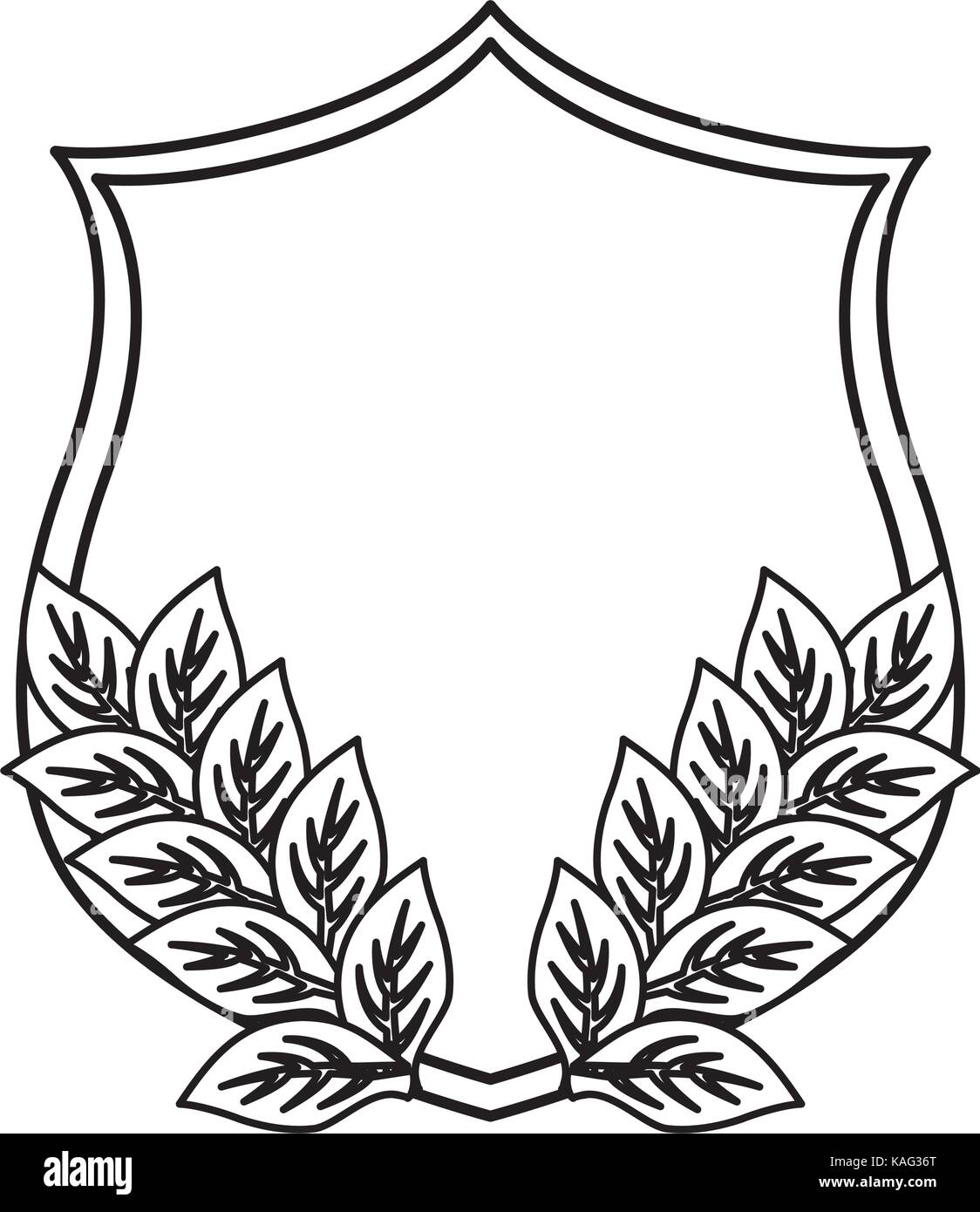 shield with leaves vector illustration Stock Vector Image & Art - Alamy