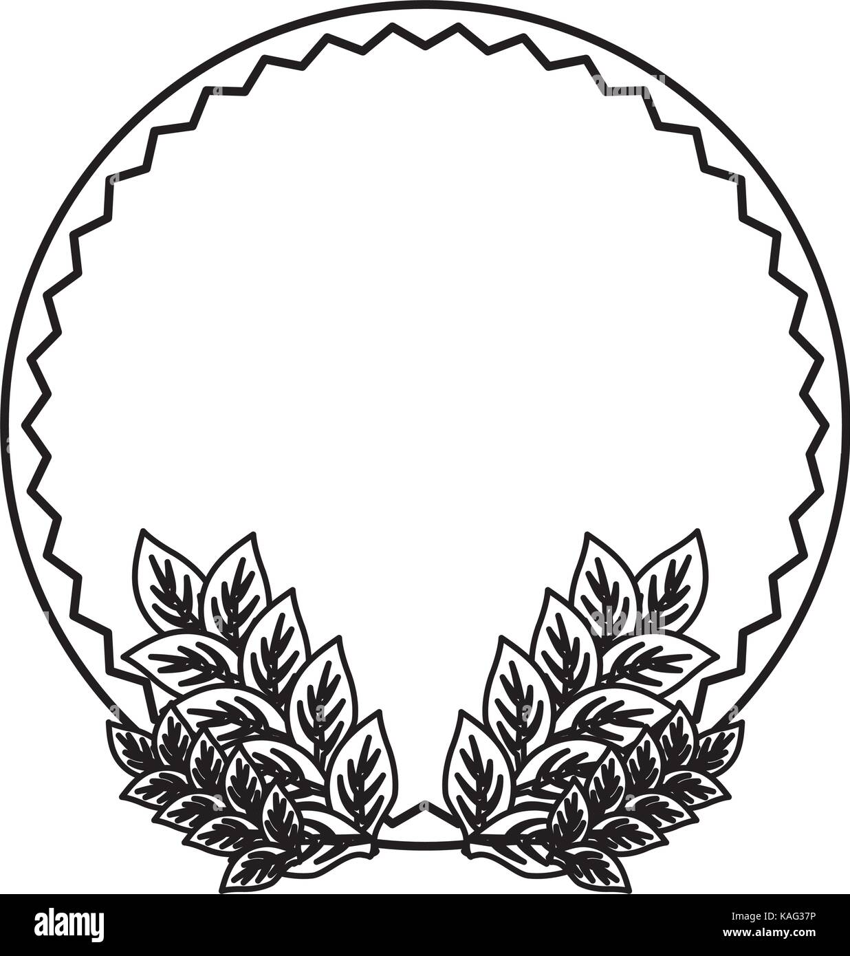 round leaves frame vector illustration Stock Vector Image & Art - Alamy