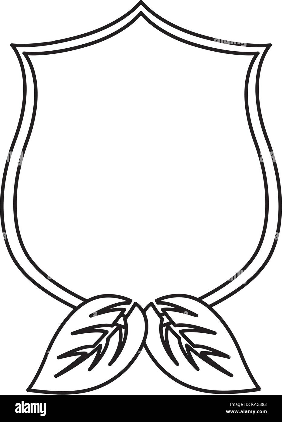 shield witk leaves vector illustration Stock Vector Image & Art - Alamy