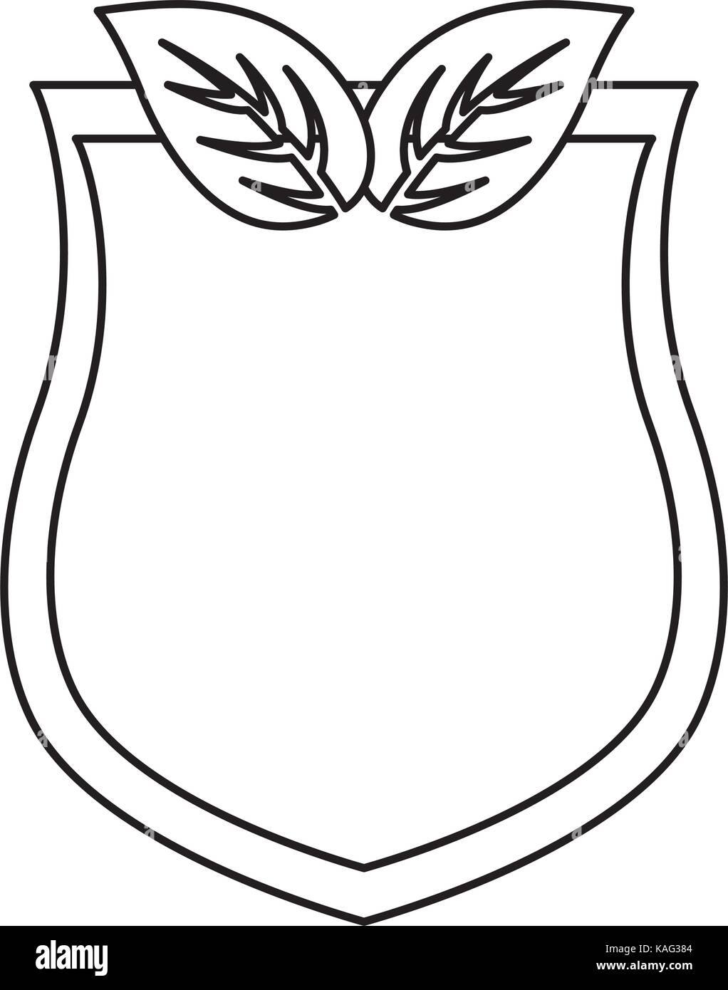 shield with leaves vector illustration Stock Vector Image & Art - Alamy
