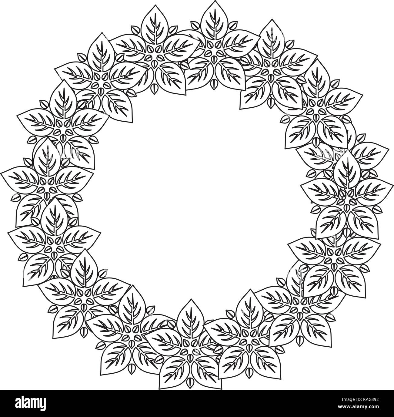 round leaves frame vector illustration Stock Vector Image & Art - Alamy