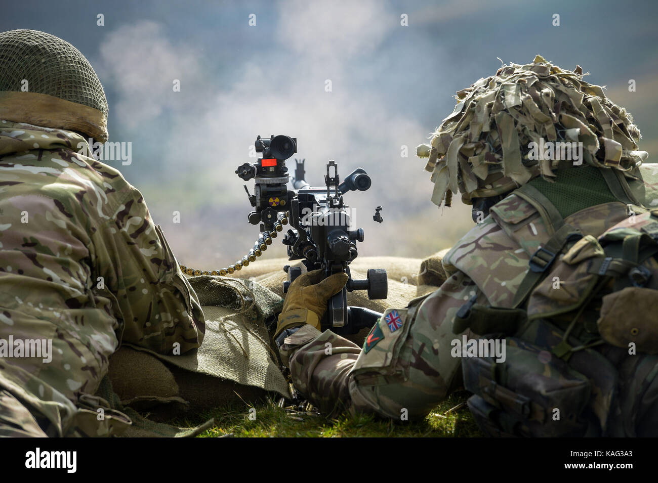 General purpose machine gun gpmg on range okehampton camp hi-res stock ...