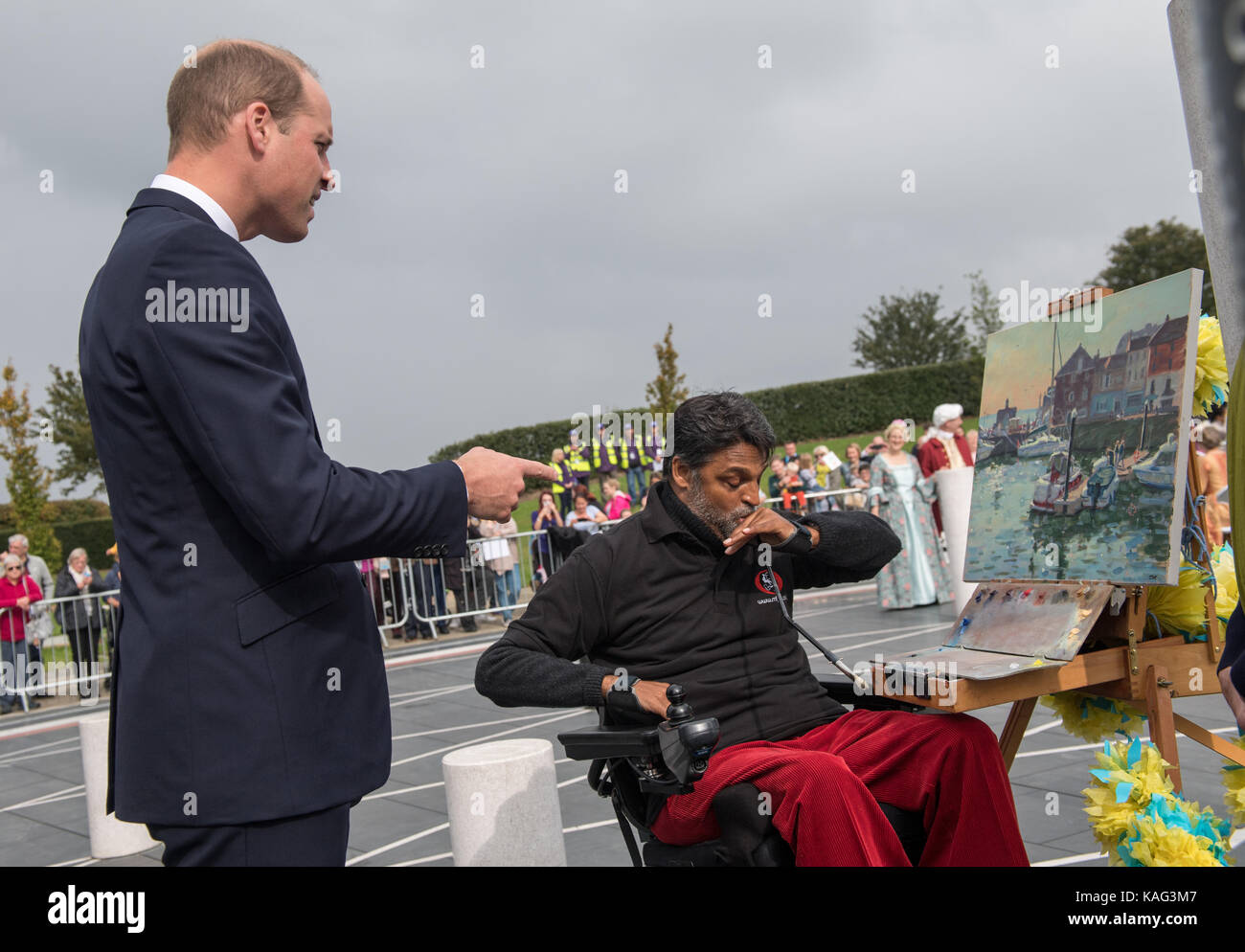 The Duke of Cambridge speaks to disabled artist Keith Jansz as he ...