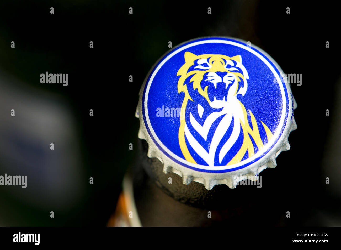 Beer bottle and cap - Tiger Beer (Asian - brewed in UK by Heineken ...