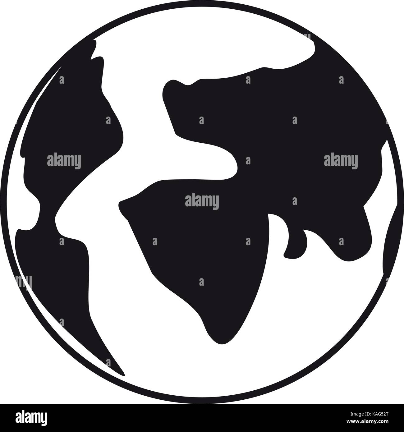 map of the world on monochrome silhouette Stock Vector Image & Art - Alamy