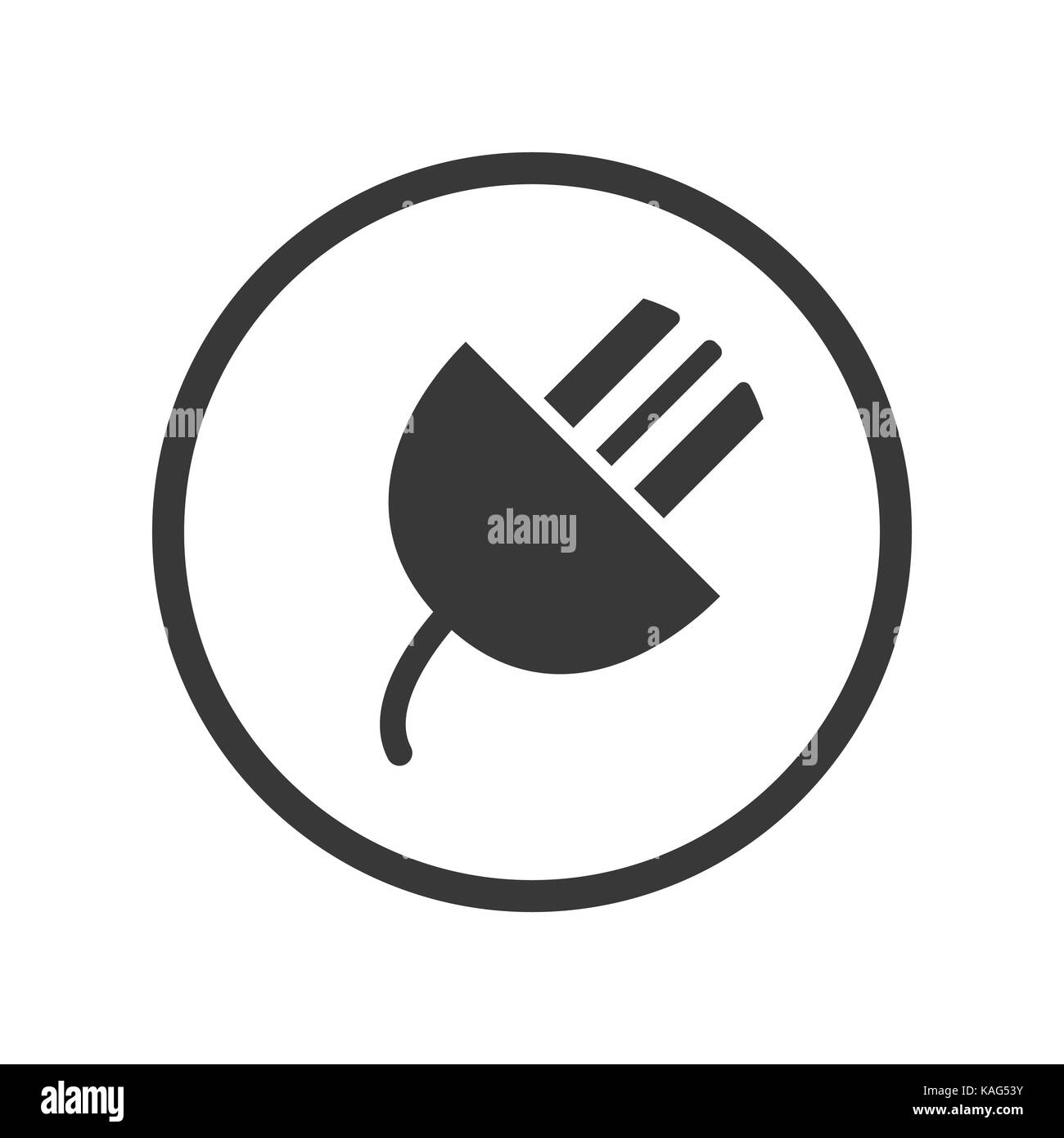 Electric Plug icon, iconic symbol inside a circle, on white background ...