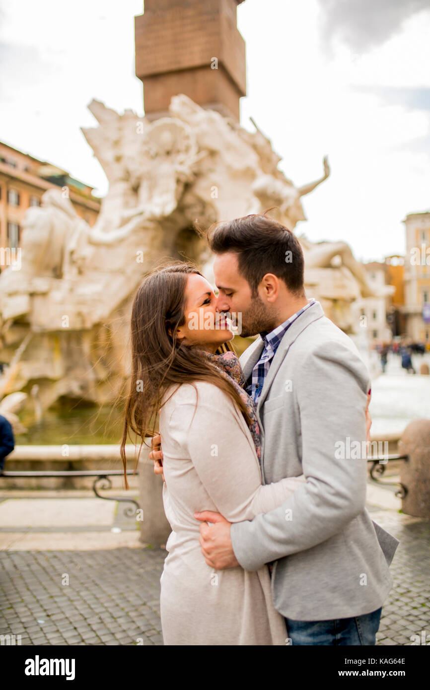 Loving couple in rome hi-res stock photography and images - Alamy