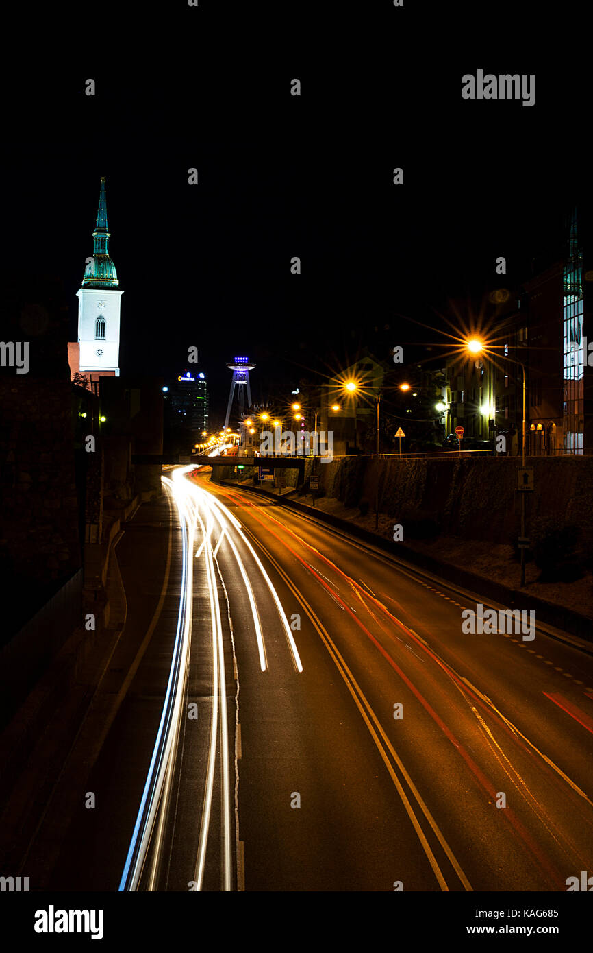 View at Bratislava by night, Slovakia Stock Photo - Alamy