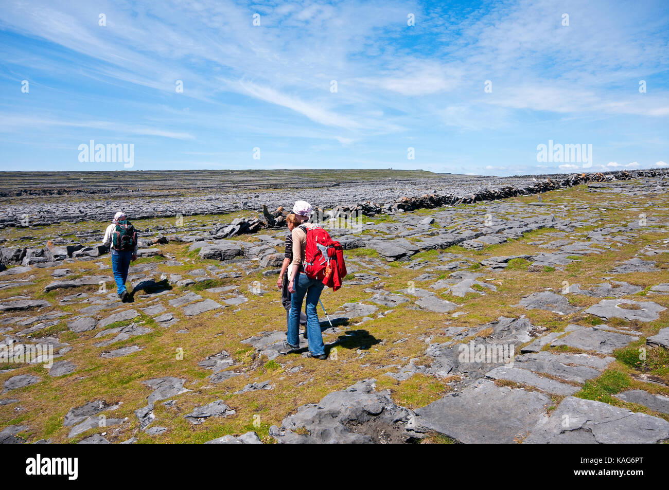 Hiking at Inishmore Island near ruins of Dun Duchathair (Black Fort ...
