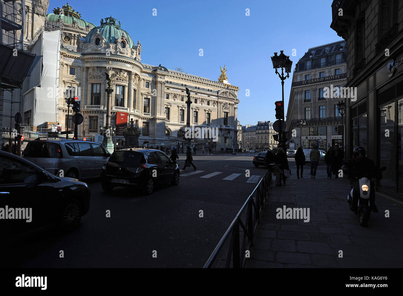 Paris Opera House viewed from Rue Auber Stock Photo - Alamy