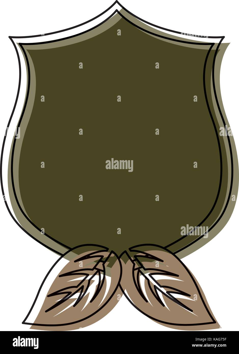 shield with leavesvector illustration Stock Vector Image & Art - Alamy