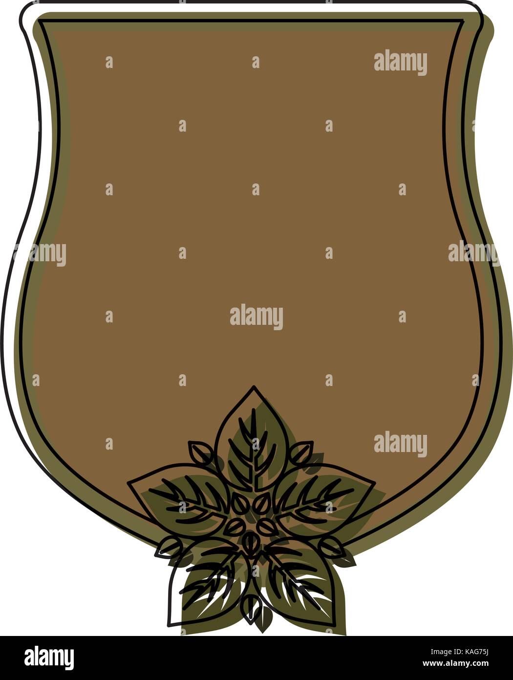 shield with leaves vector illustration Stock Vector Image & Art - Alamy