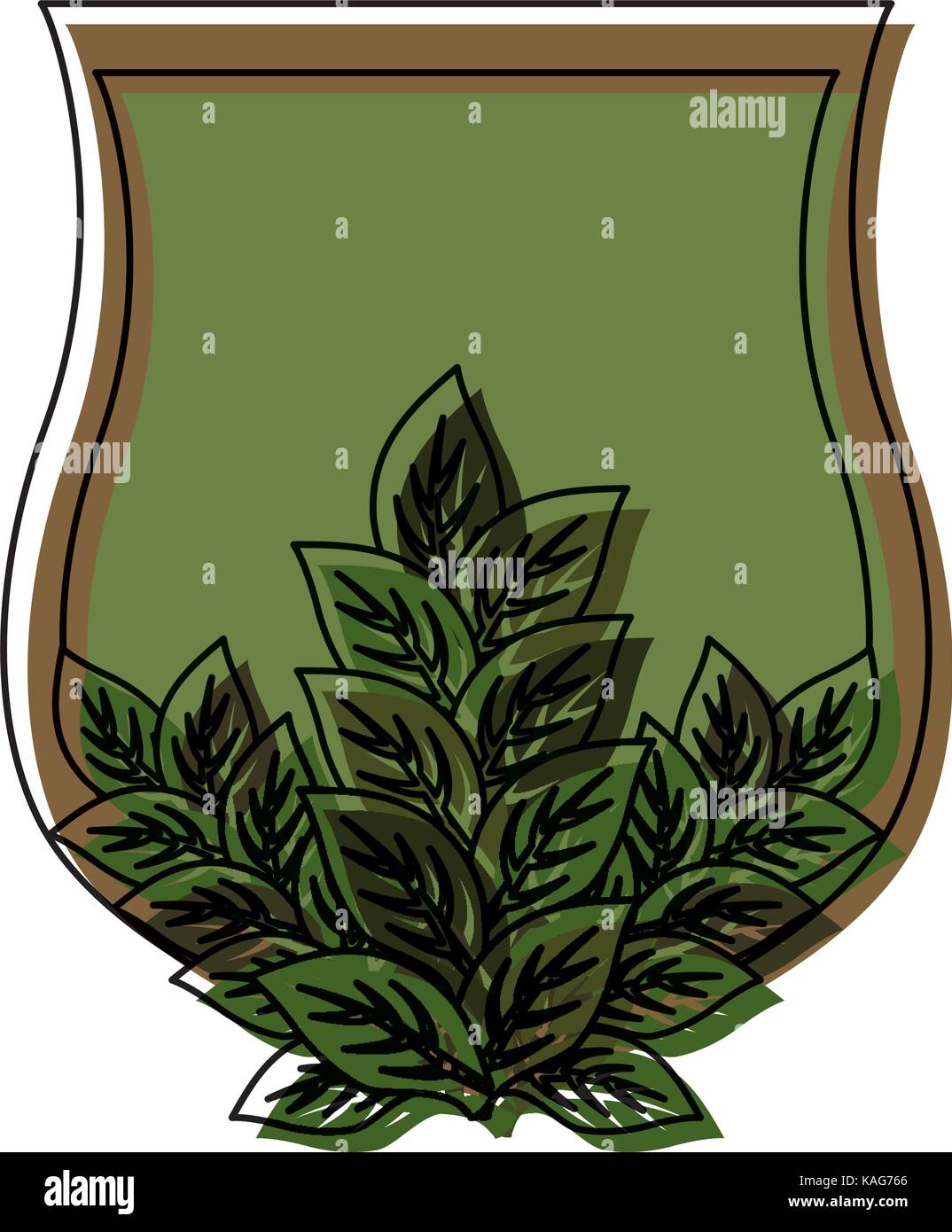 shield with leaves vector illustration Stock Vector Image & Art - Alamy