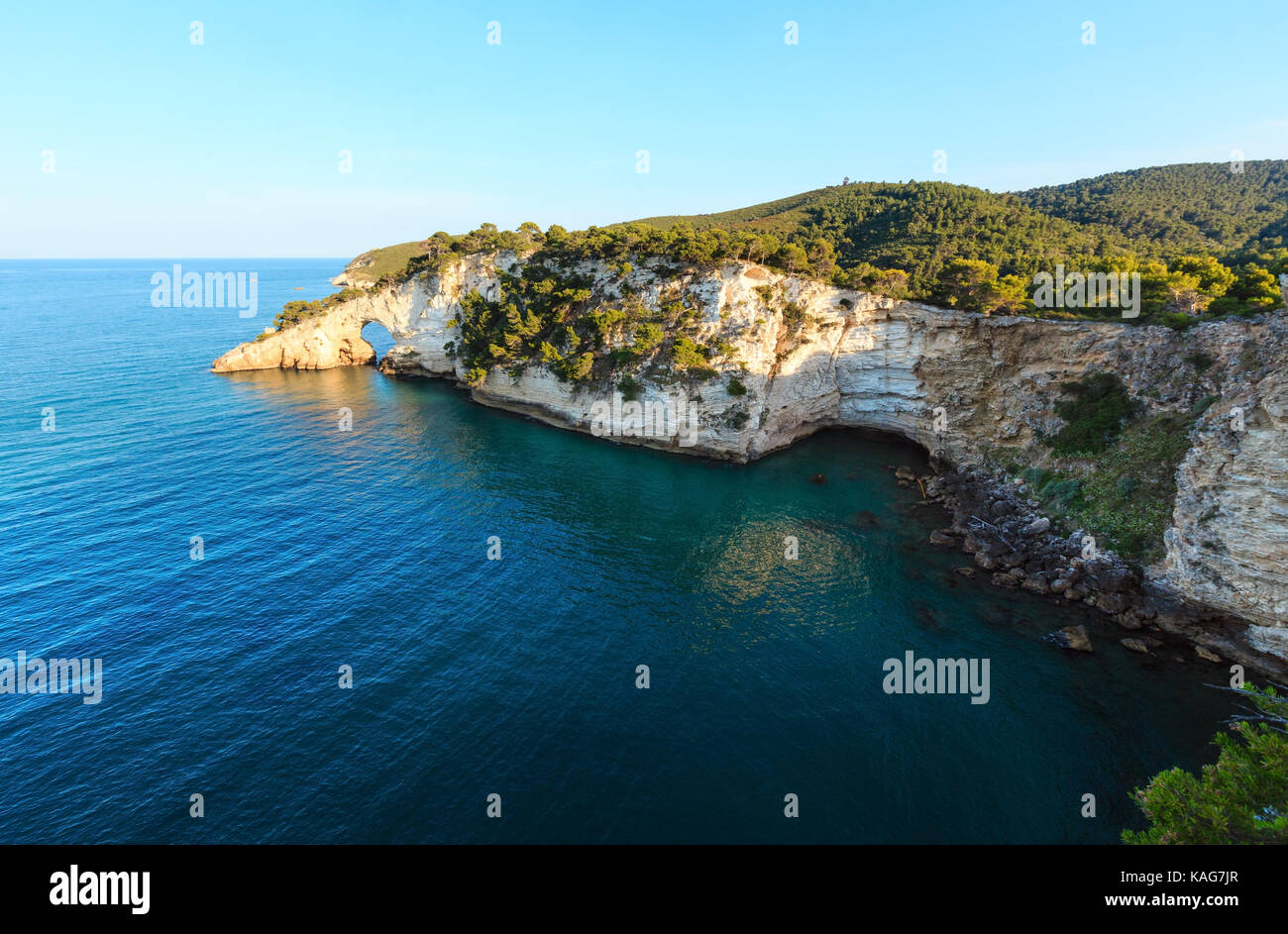 Summer evening Architello (Arch) of San Felice on the Gargano peninsula ...