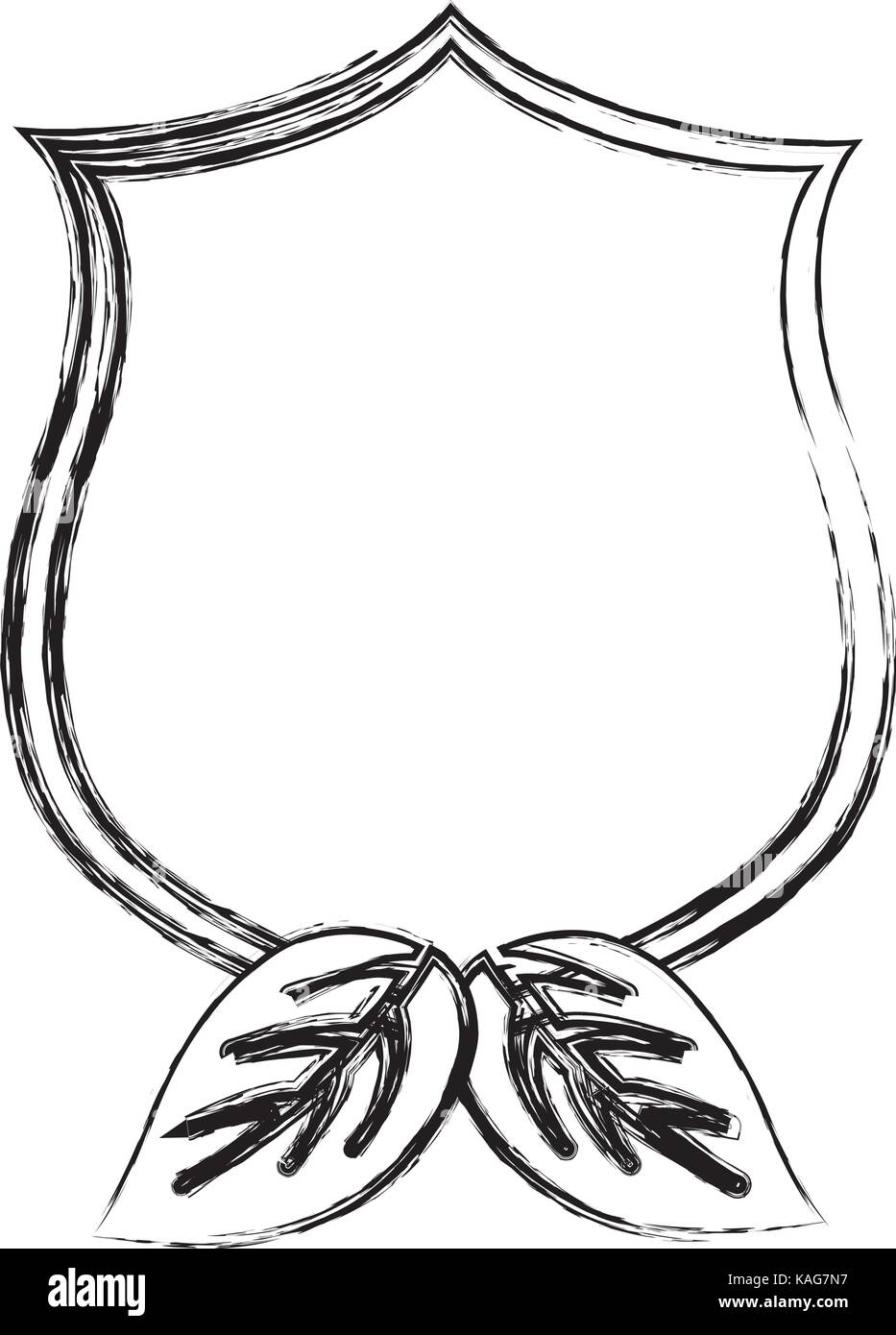 shield with leaves vector illustration Stock Vector Image & Art - Alamy