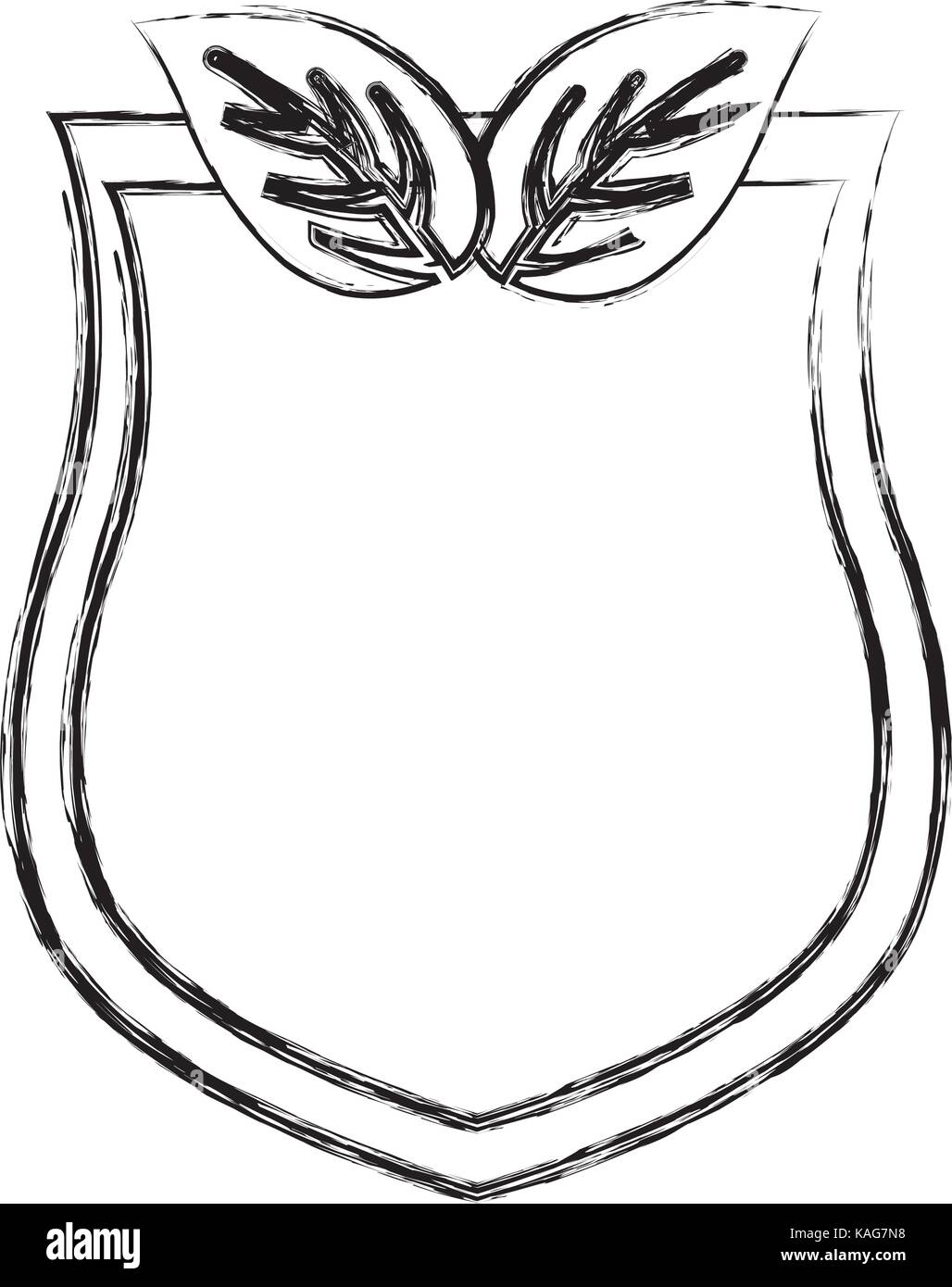 shield with leaves vector illustration Stock Vector Image & Art - Alamy