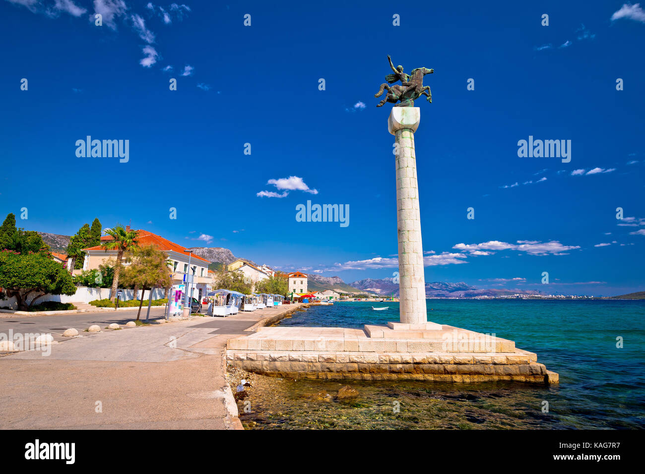 Kastel Stari landmarks and waterfront view, Split region of Dalmatia ...