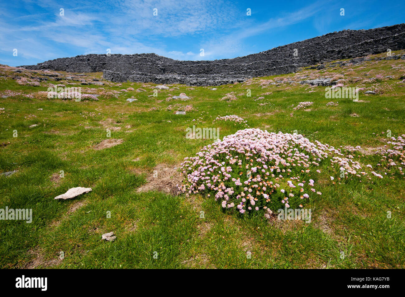 Ruins of Dun Duchathair (Black Fort) at Inishmore Island, Aran Islands ...